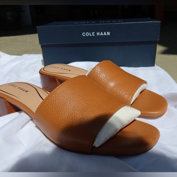 Cole Haan | Shoes | Cole Haan Brown One Inch Heels Sandals | Poshmark